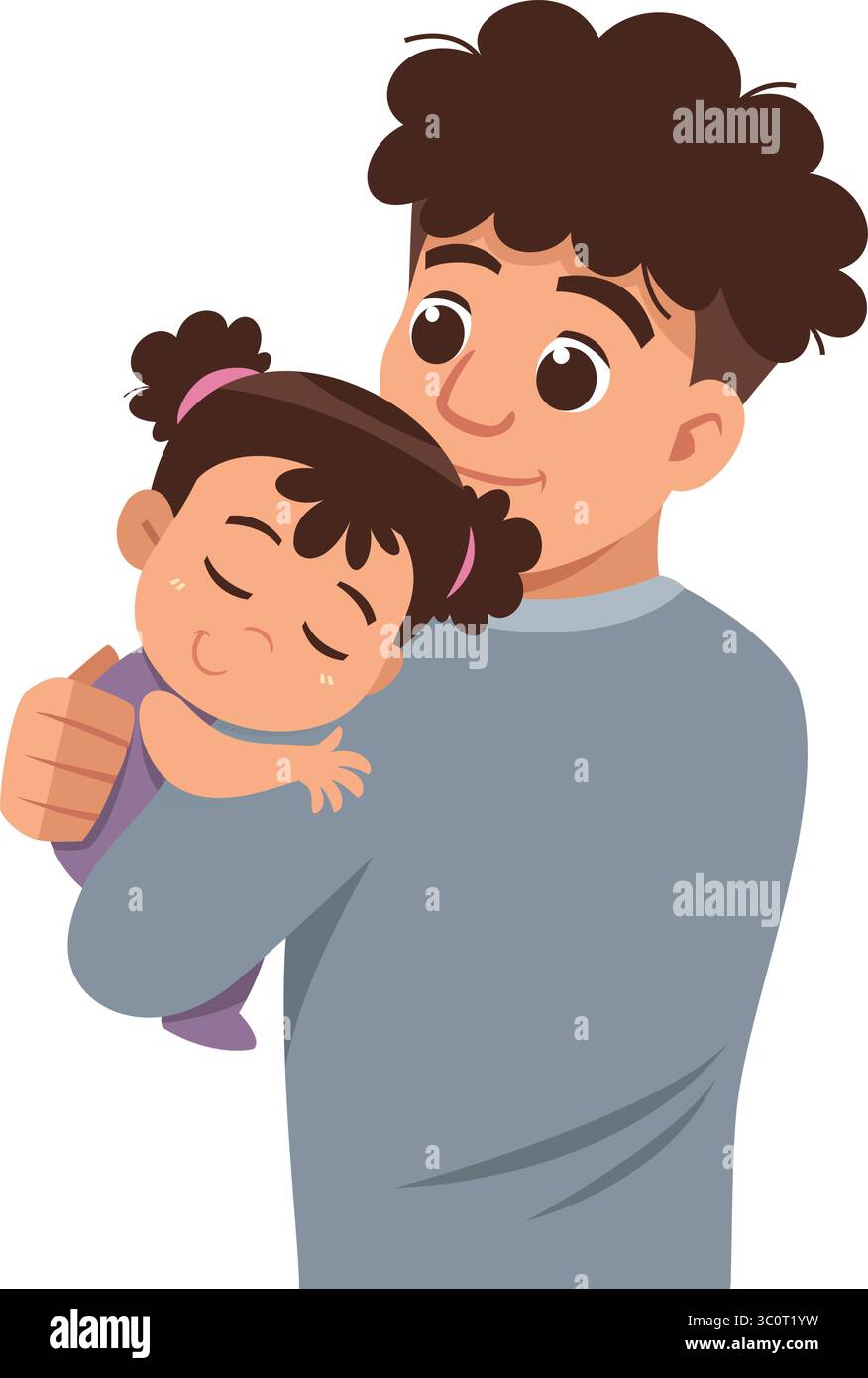 Caring father daughter Stock Vector Images - Alamy