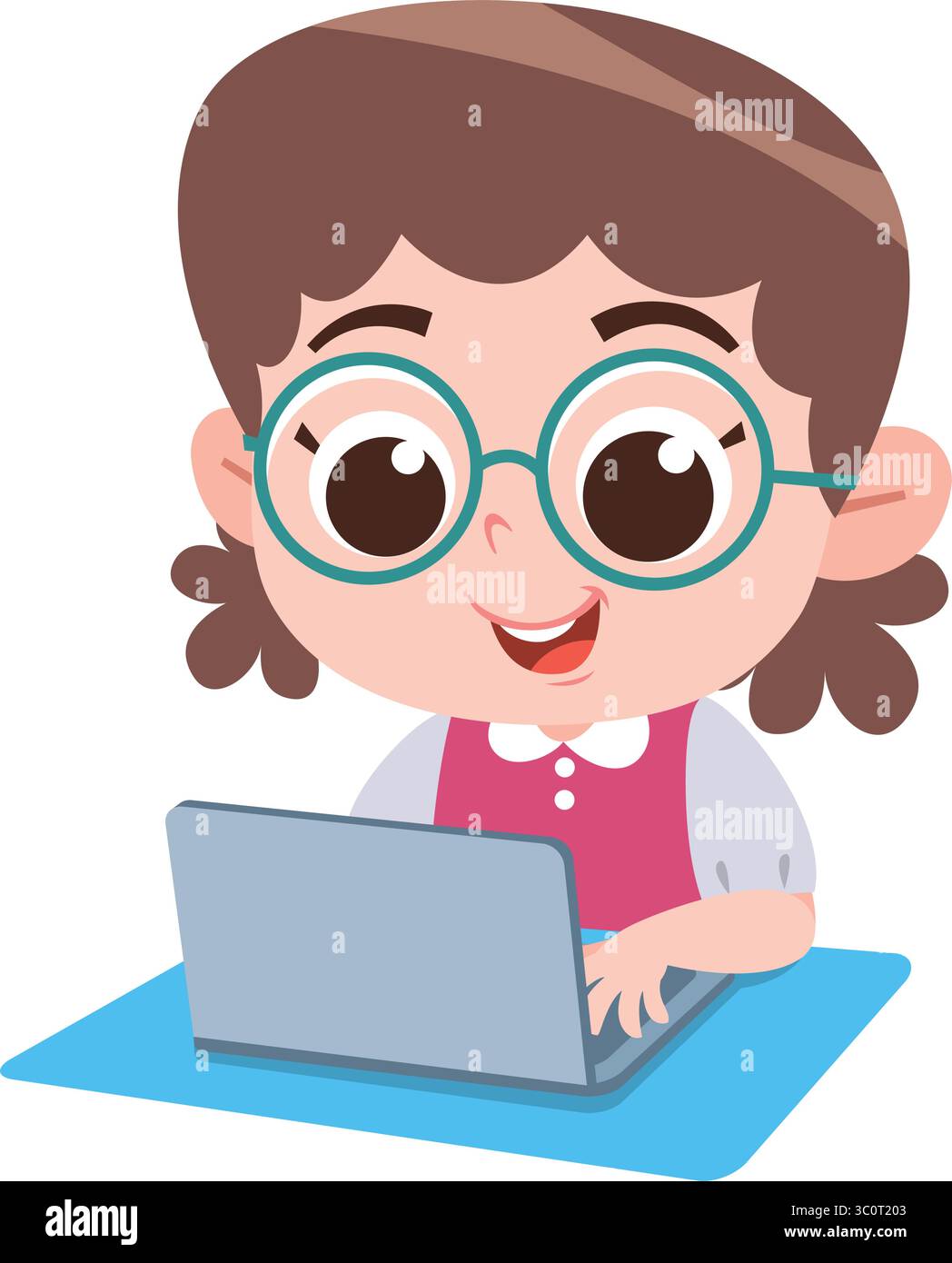 Kid using laptop online Stock Vector Images - Alamy