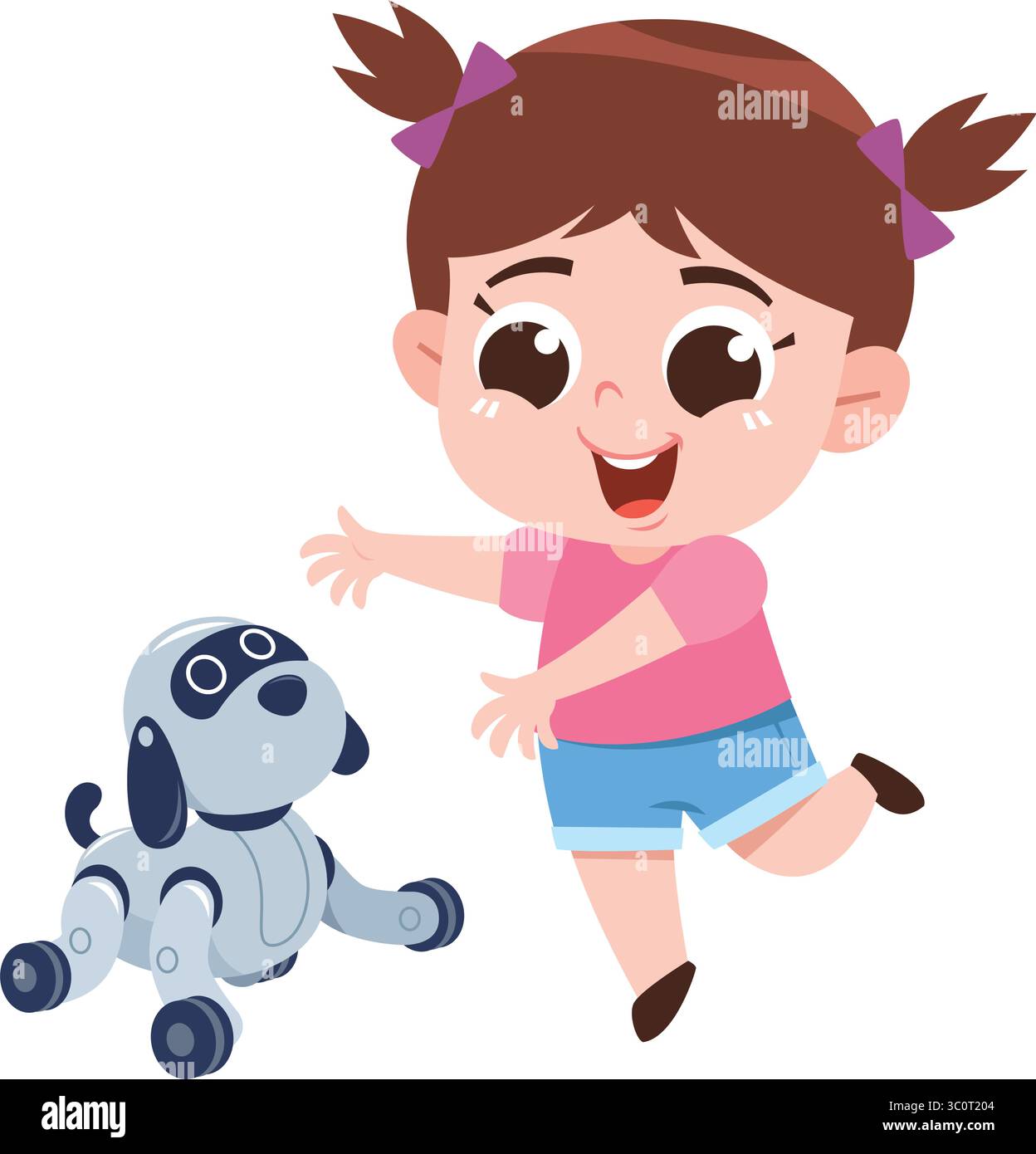 Girl children cartoon Cut Out Stock Images & Pictures - Alamy