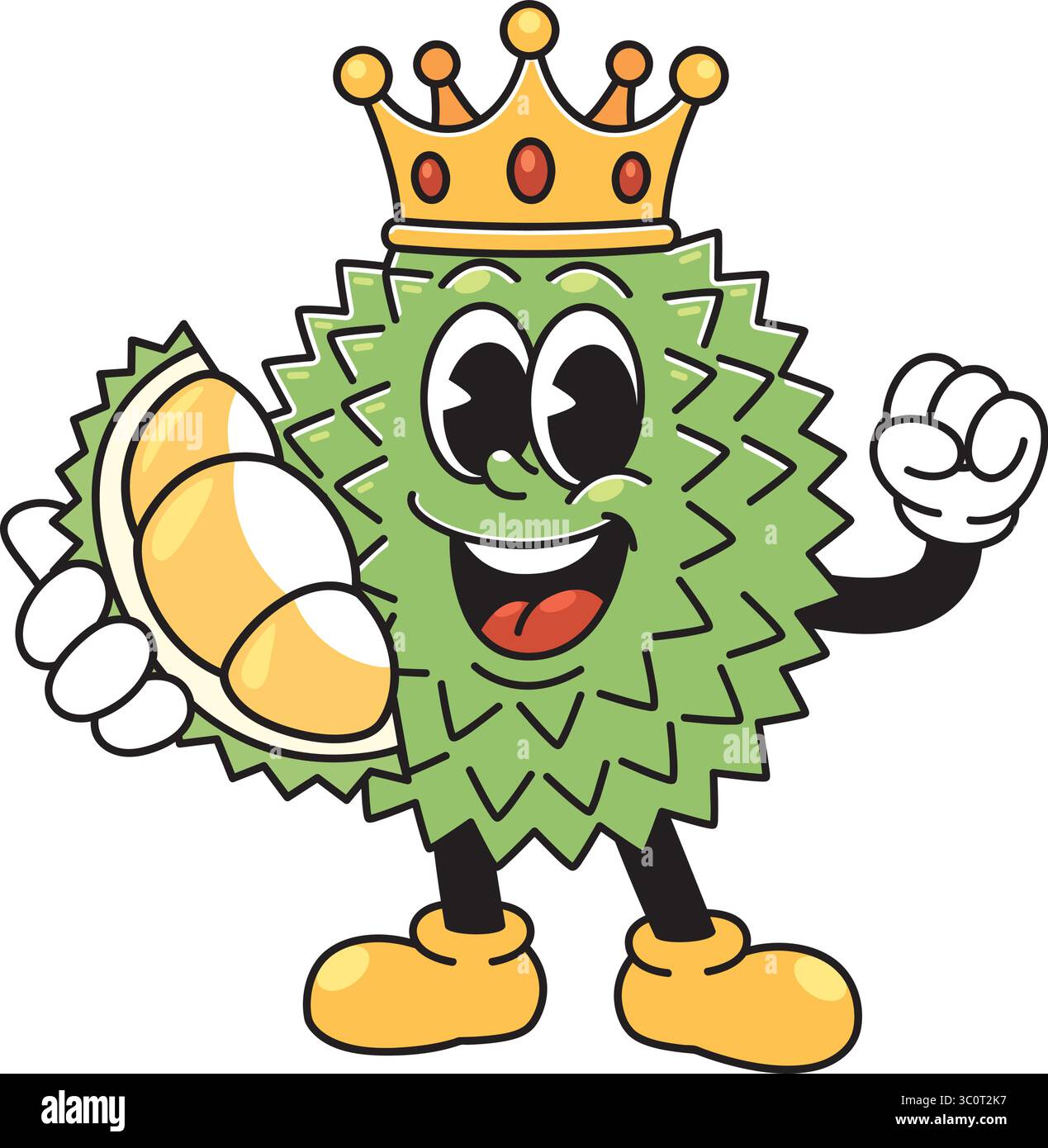 Cartoon Durian King Mascot Stock Vector Image & Art - Alamy