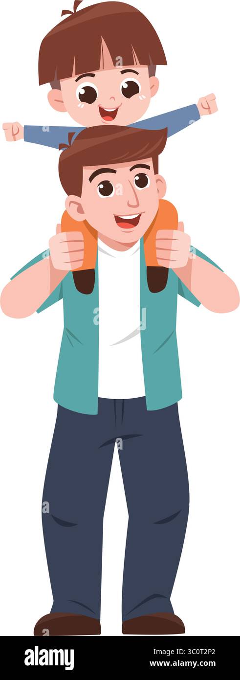 Father shoulders Stock Vector Images - Alamy