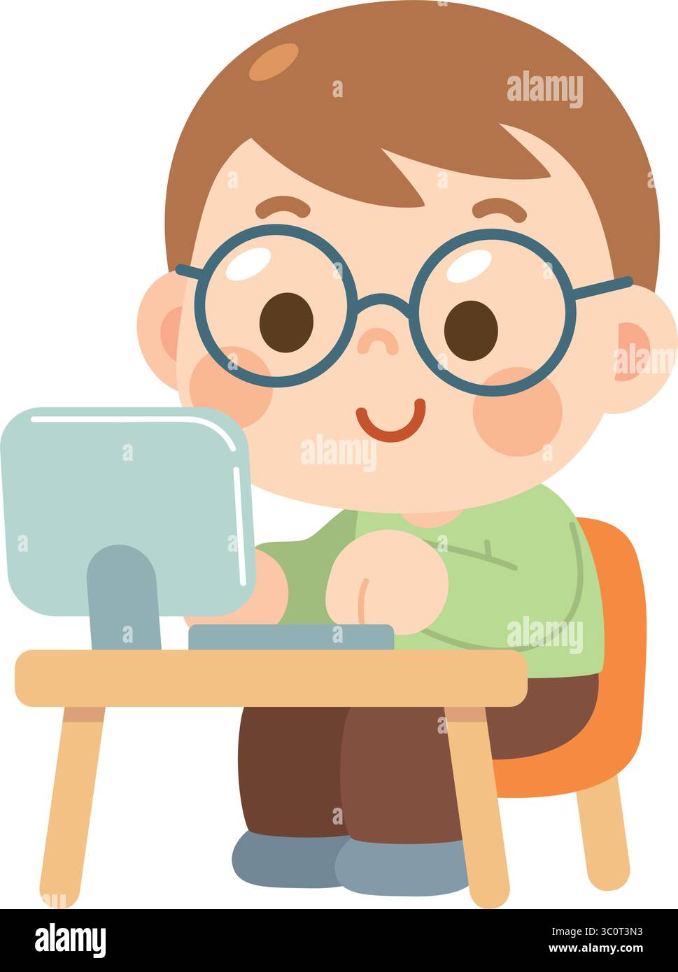 Boy study on desk Cut Out Stock Images & Pictures - Alamy