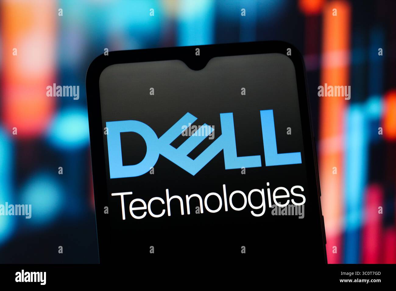 In this photo illustration, the Dell Technologies logo is seen ...