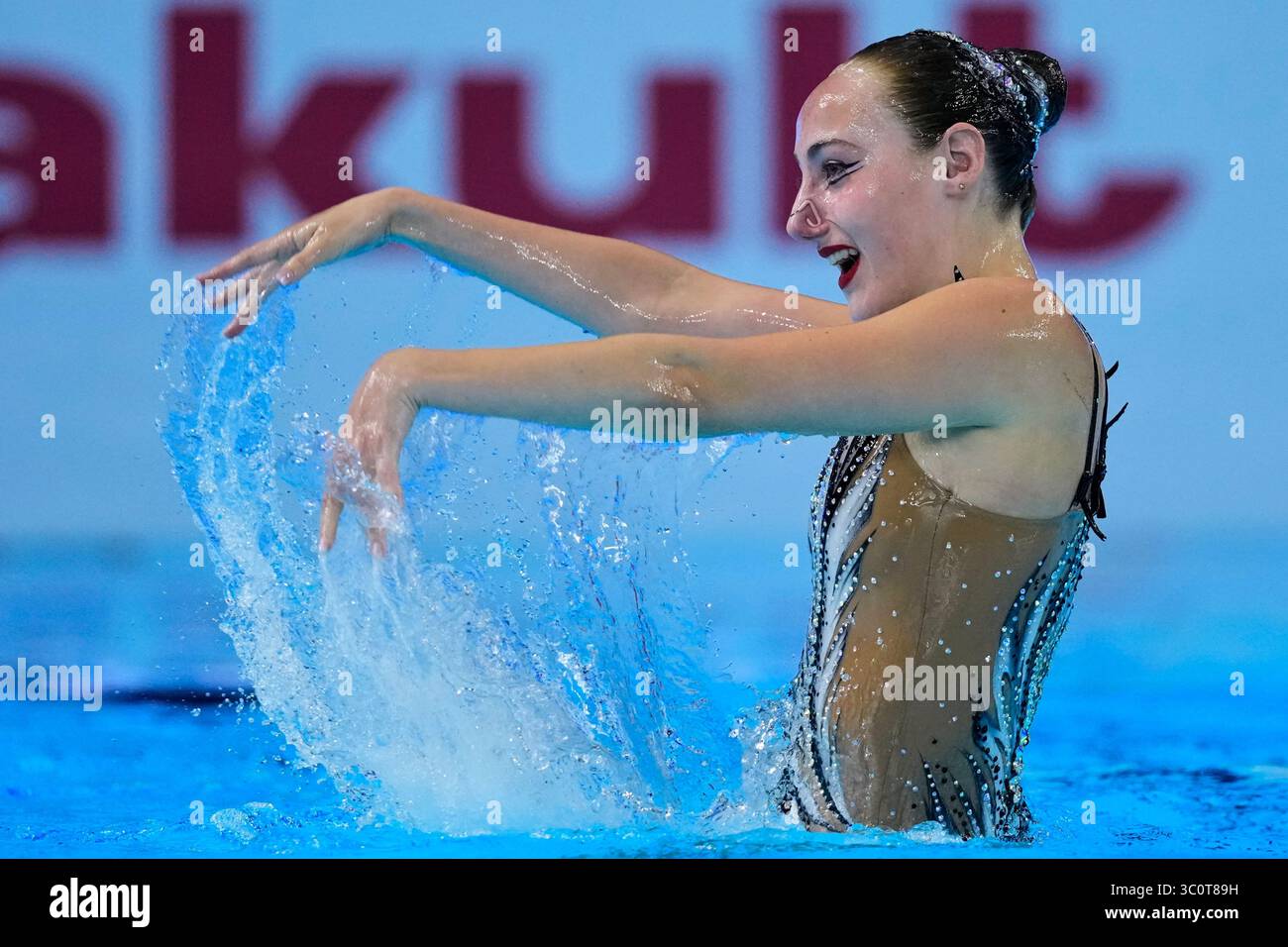 Marloes Steenbeek, of the Netherlands, competes in the women's solo ...