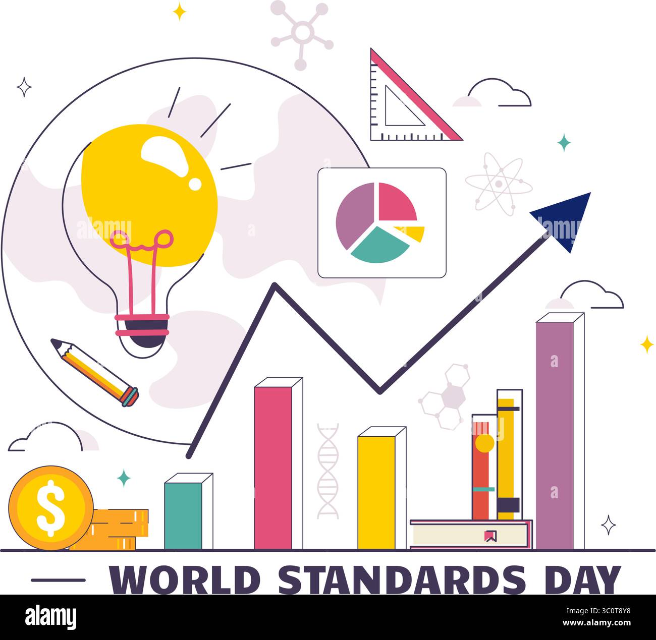 World Standards Day Vector Illustration on October 14 featuring a Globe ...