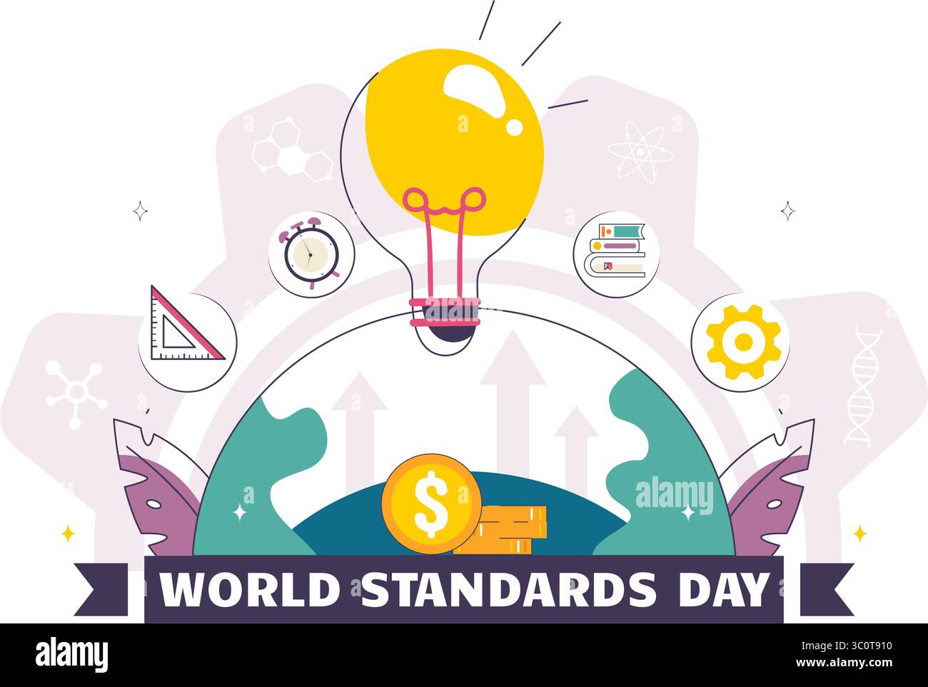 World Standards Day Vector Illustration on October 14 featuring a Globe ...