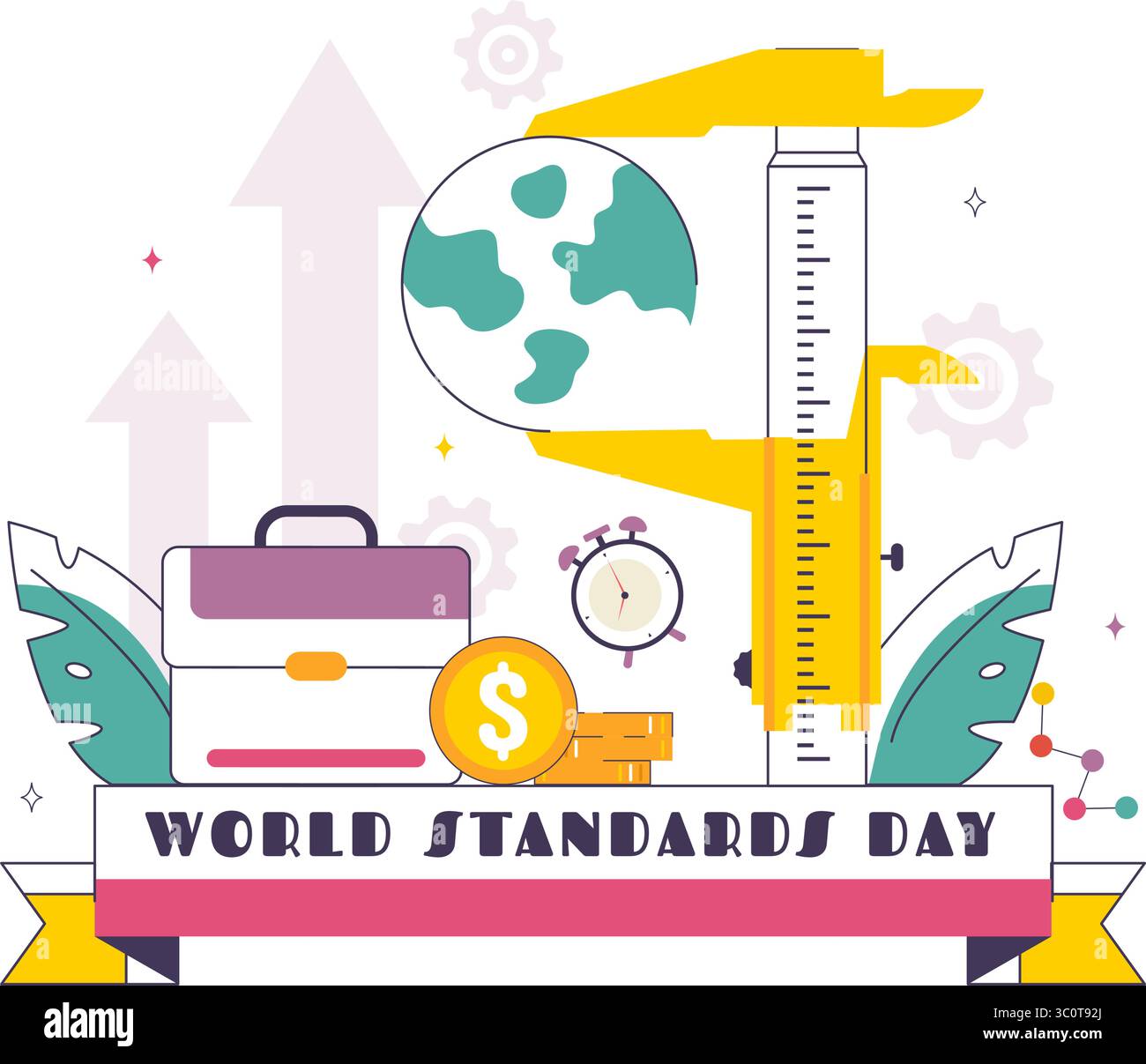World Standards Day Vector Illustration on October 14 featuring a Globe ...