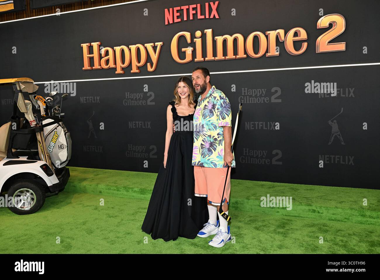 Jackie Sandler, left, and Adam Sandler attend the premiere of Netflix's ...