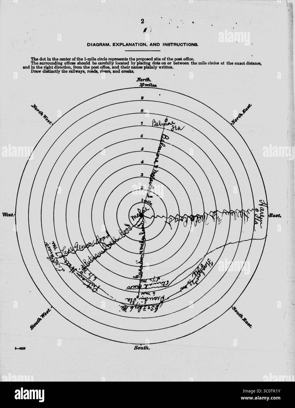 McRae Florida post office location map 1914 Stock Photo - Alamy