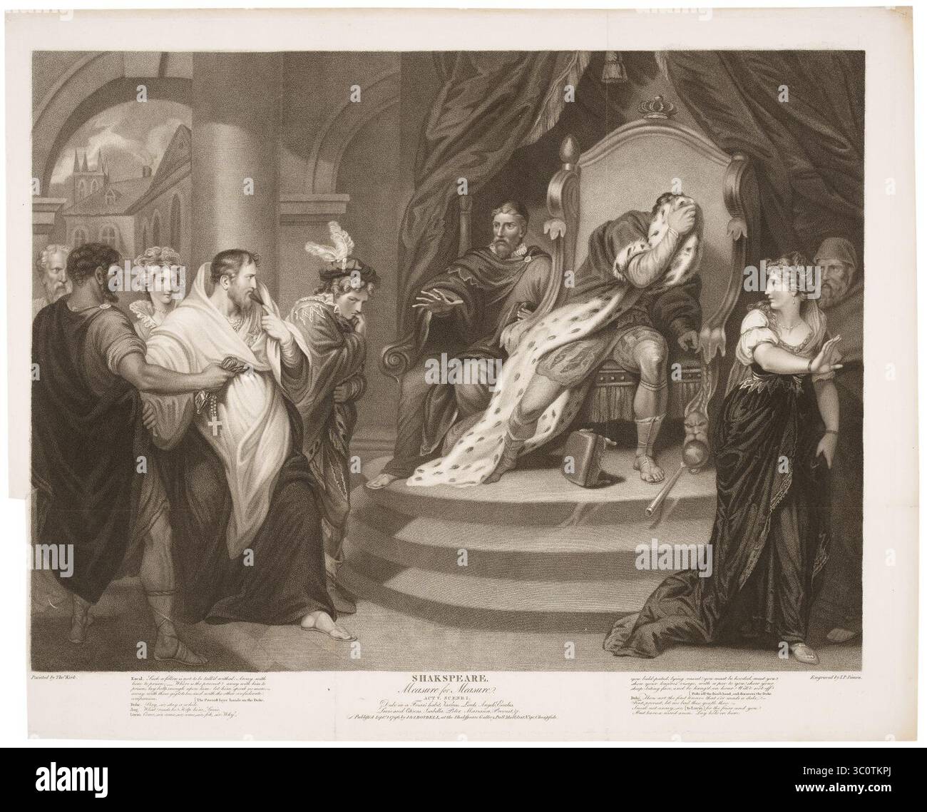 Measure for measure, act V, scene 1, duke in a friar's habit, Varrius ...