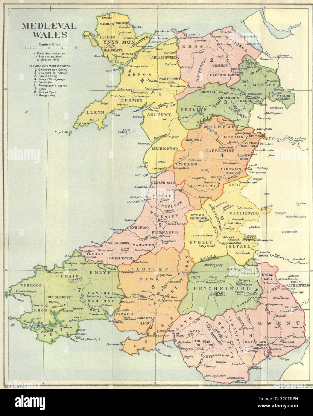 Medieval Wales map Lloyd Stock Photo - Alamy