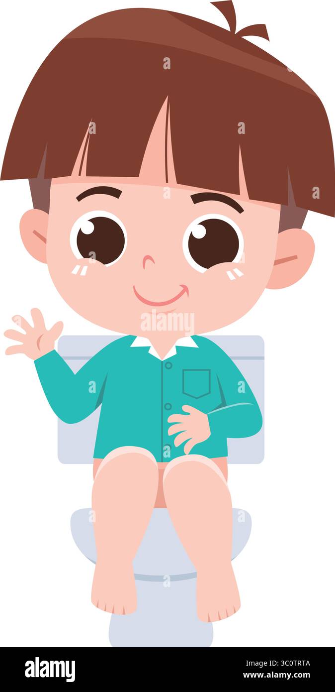 Cartoon boy using toilet hi-res stock photography and images - Alamy