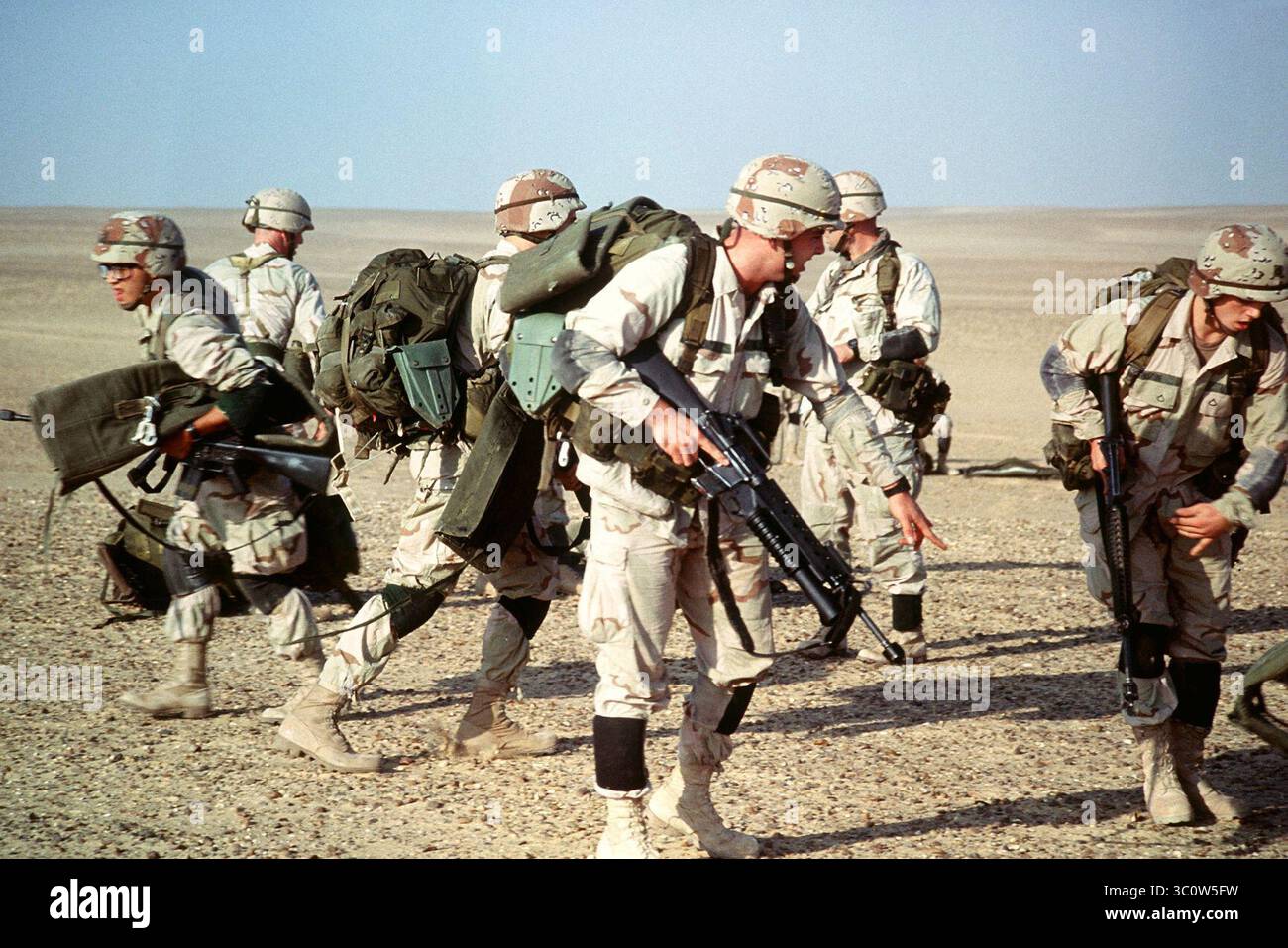 Members of the 75th Rangers Airborne, Fort Benning, Georgia, armed with ...