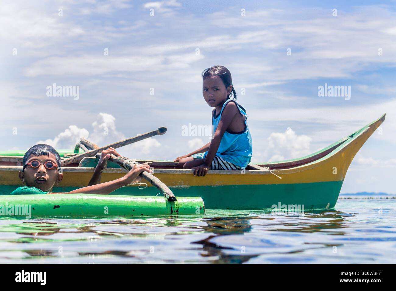 Boatmen and fishermen in Siargao Island and The Philippines Stock Photo ...