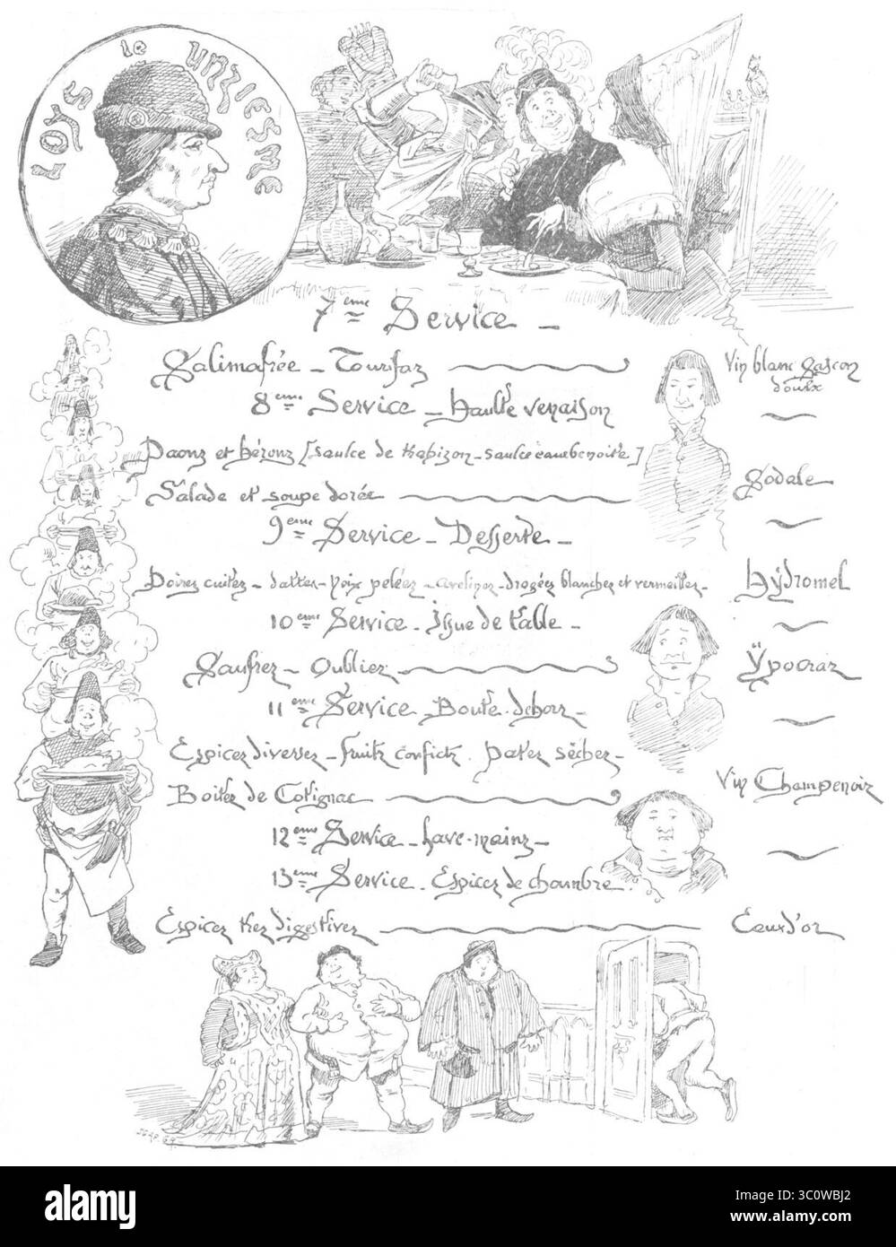 Menu du festin Louis XI de Pierre Loti, 1888 - p2 Stock Photo - Alamy