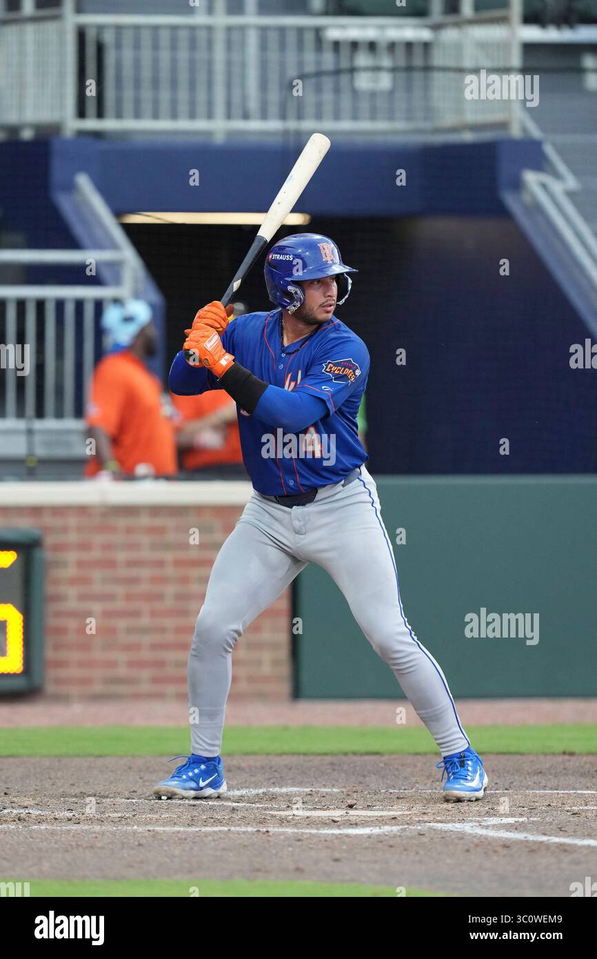 Ronald Hernandez (4) of the Brooklyn Cyclones at bat in a South ...