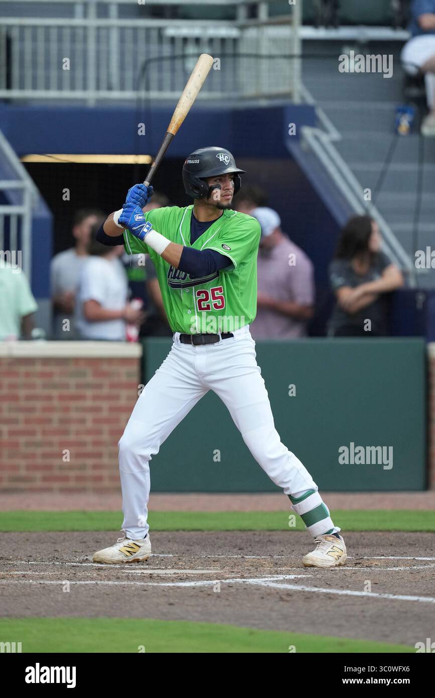 Anthony Gutierrez (25) of the Hub City Spartanburgers at bat in a South ...