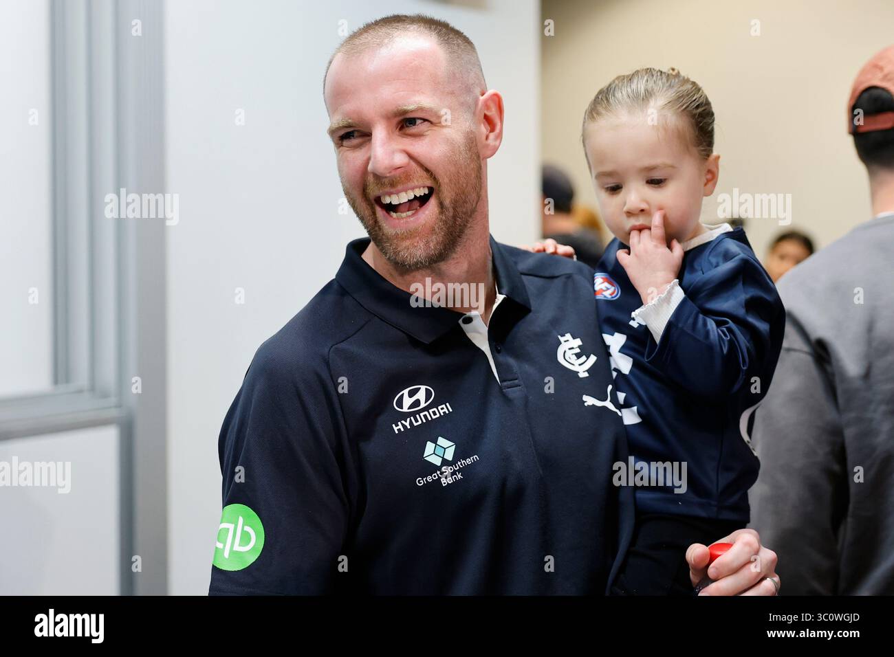 Sam Docherty and his daughter Ruby after announcing his retirement from ...
