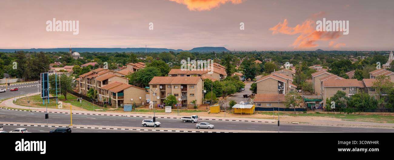 Gaborone, Botswana, aerial view, capital city, residential neighborhood ...