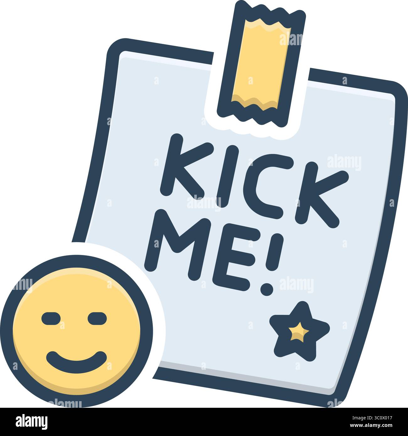 Kick me note hi-res stock photography and images - Alamy