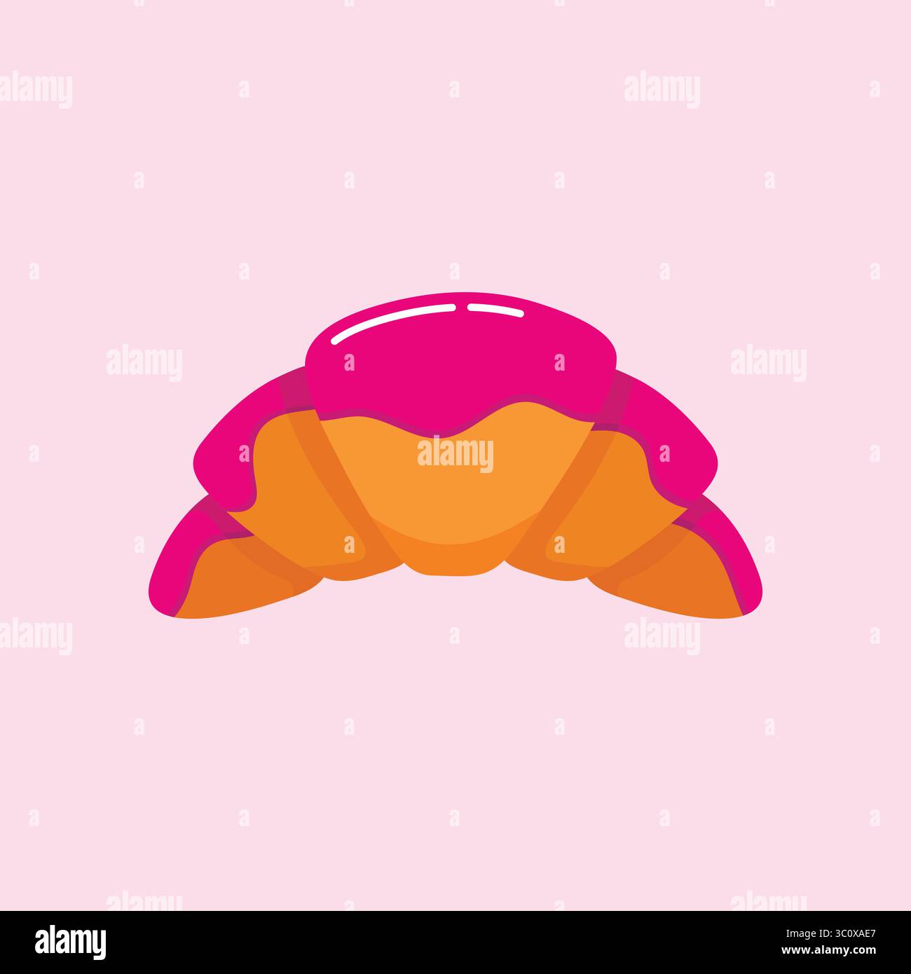 French croissant strawberry cream Stock Vector Images - Alamy