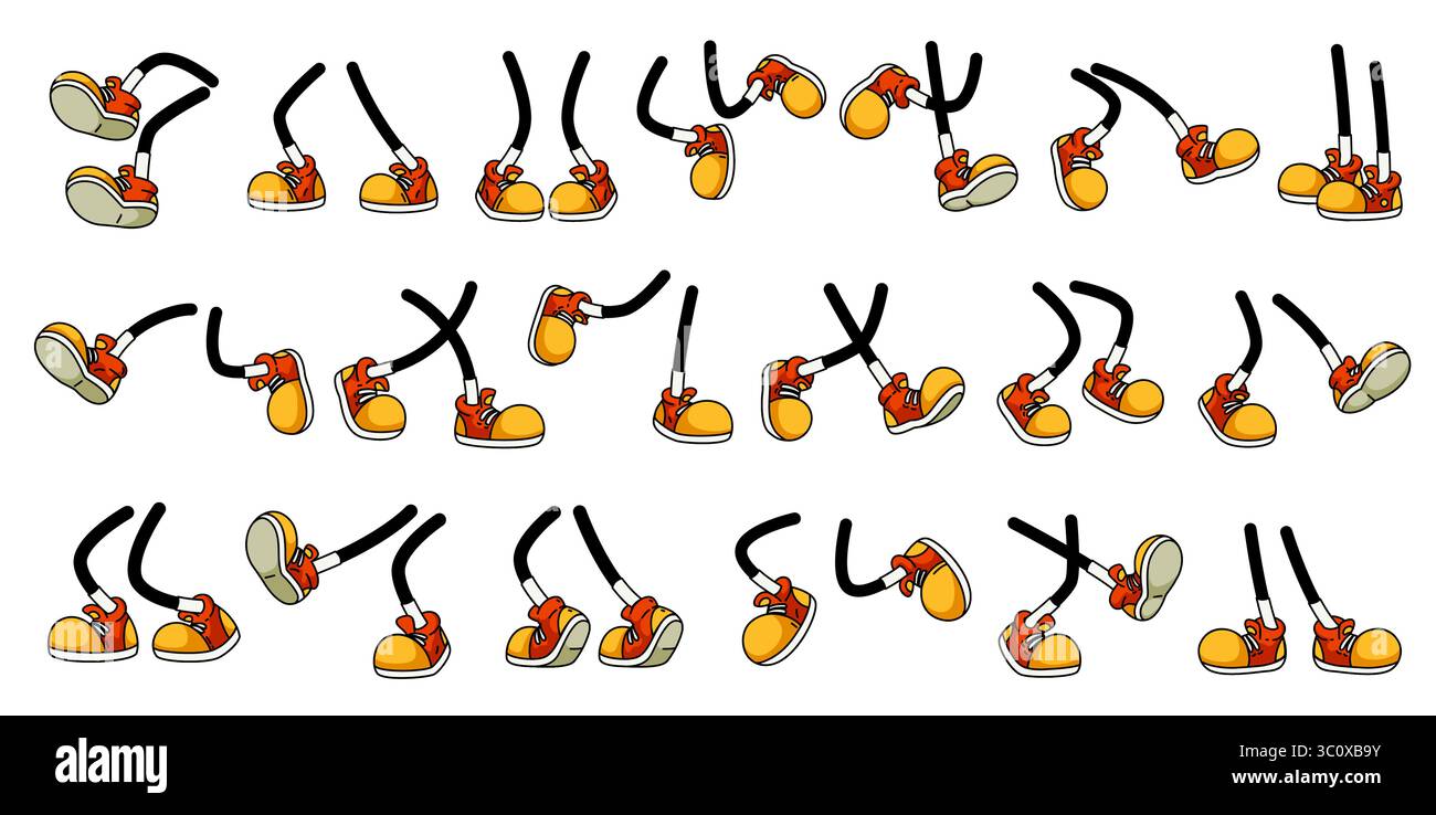 Cartoon mascot legs and foots. Vector set with playful pairs of cartoon ...