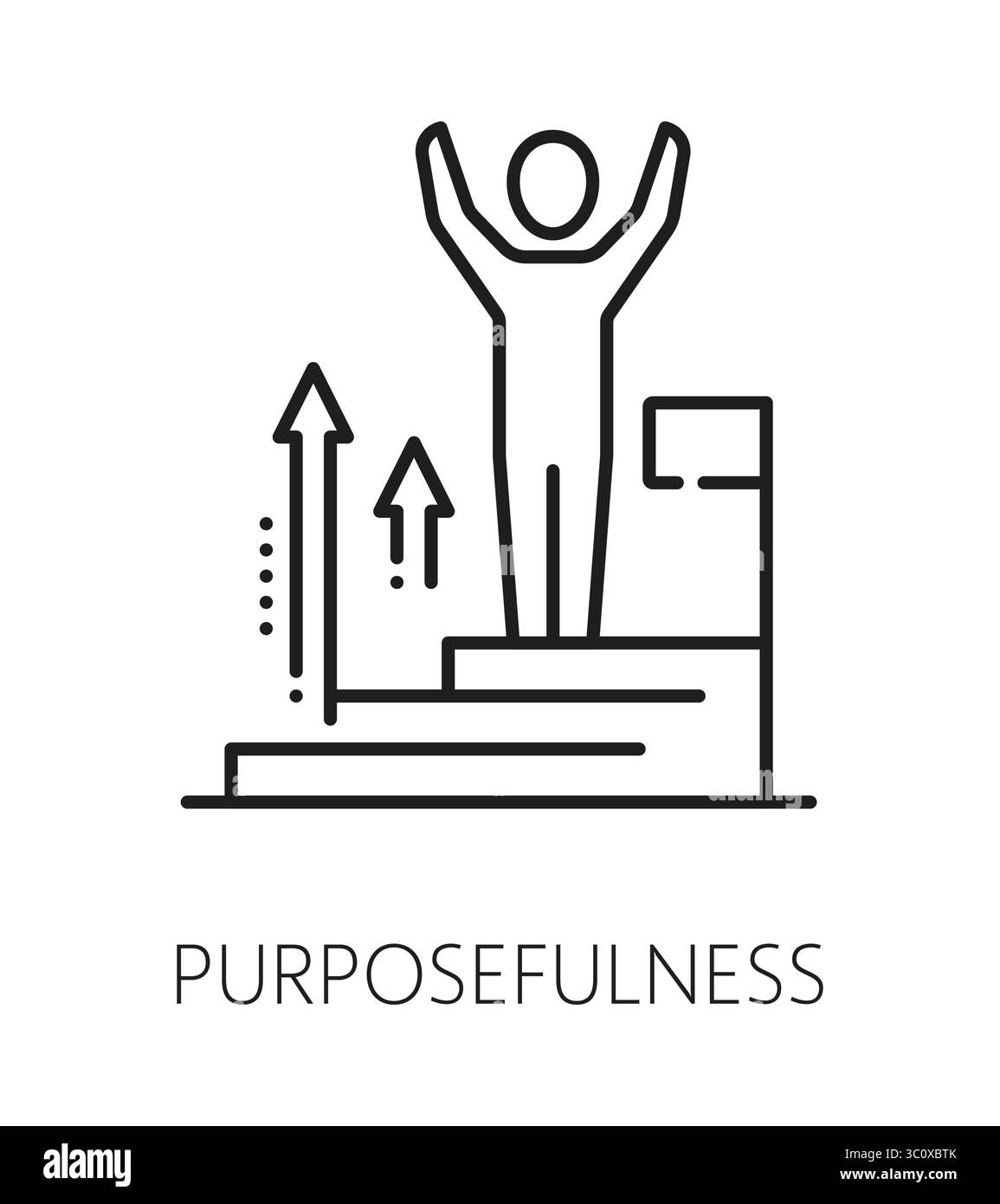 Purposefulness cognitive ability line icon or pictogram. Kids cognitive ...