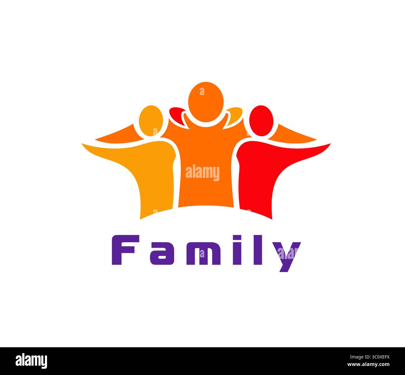 Family three embracing in Stock Vector Images - Alamy