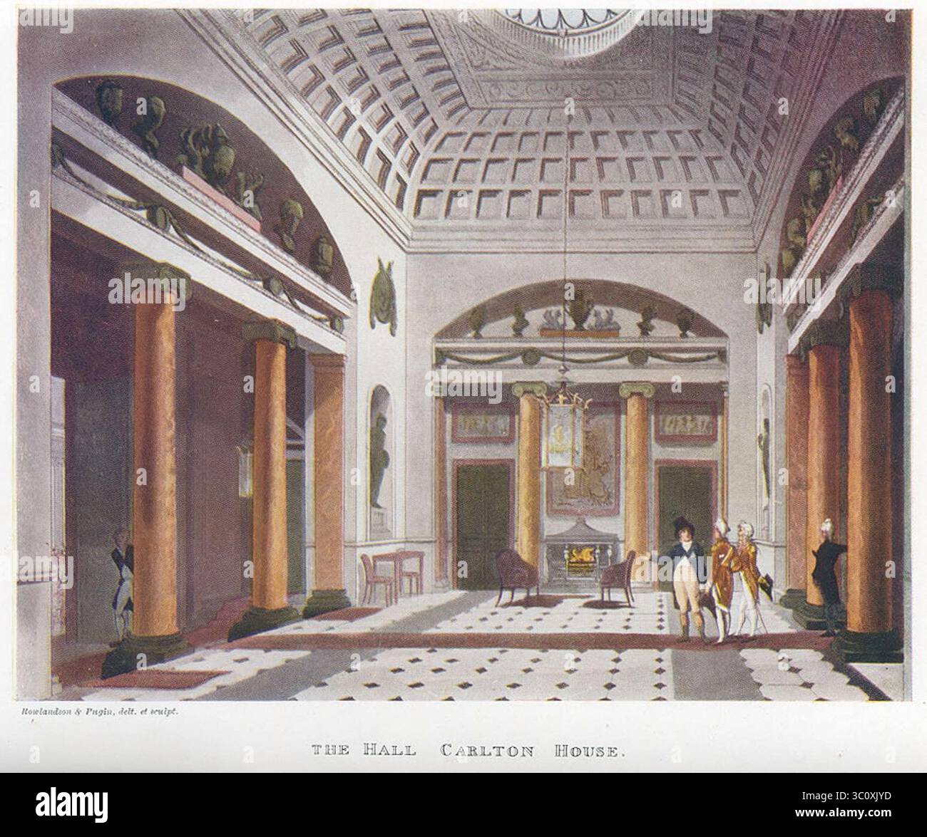 Microcosm of London Plate 015 - The Hall, Carlton House Ackermann ...