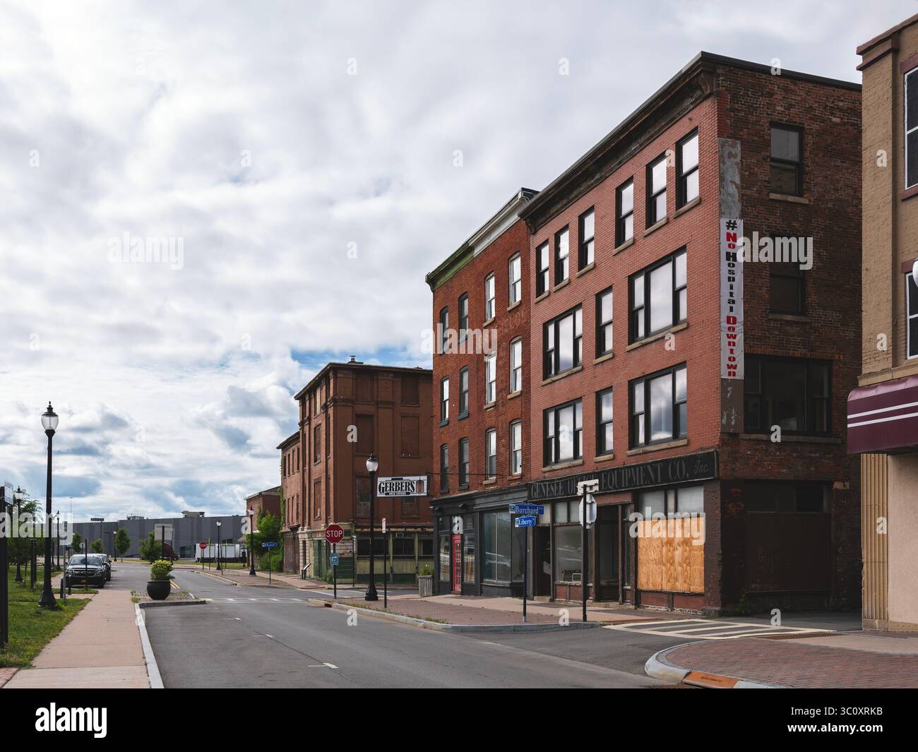 Utica, NY - Jul 8, 2025: Wide view of Downtown Utica and Genesee Office ...