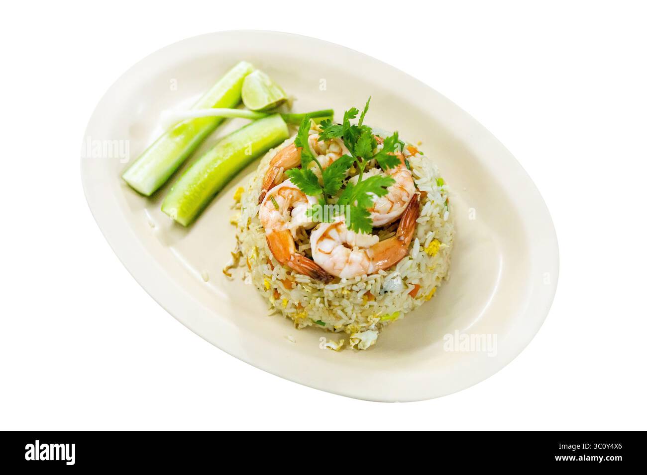Die cut of Thai Shrimp Fried Rice on white isolated Stock Photo - Alamy