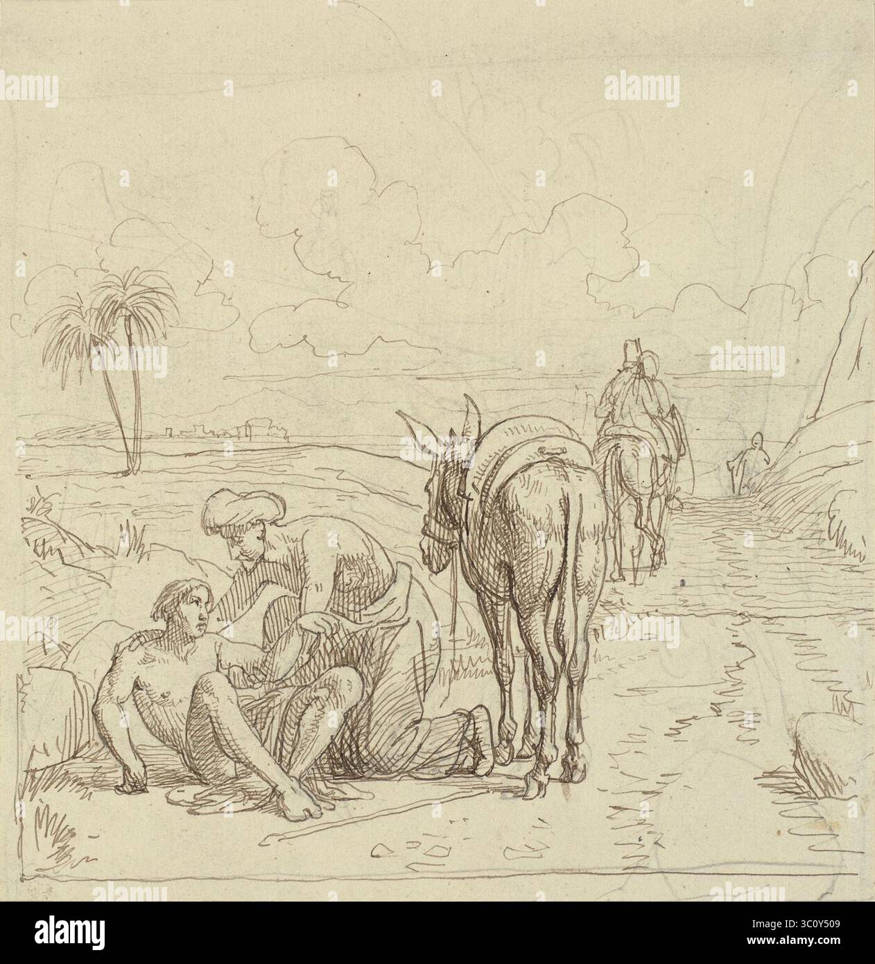 Wilhelm Marstrand, Den barmhjertige samaritan finder den sårede Stock ...