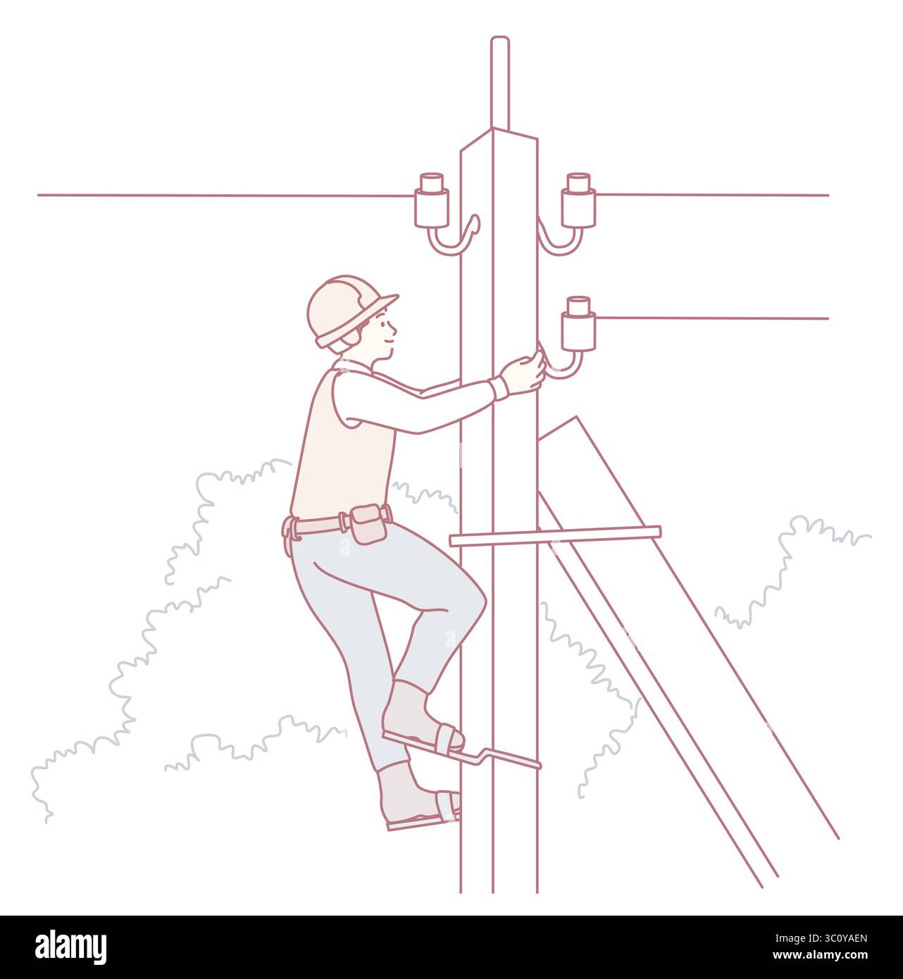 Installation electrical utility pole Stock Vector Images - Alamy