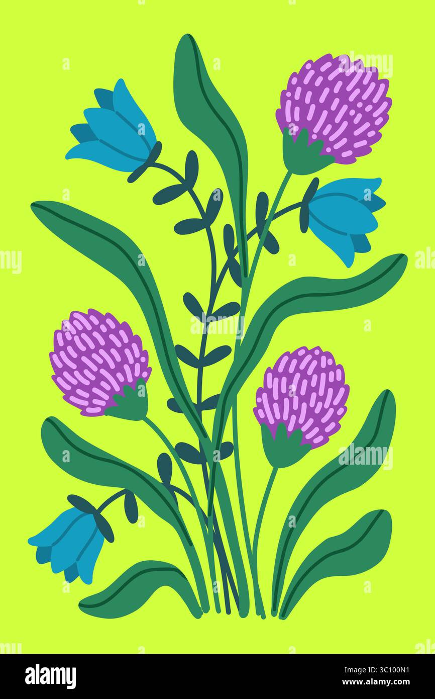 Wild herb bouquet colorful Stock Vector Images - Alamy