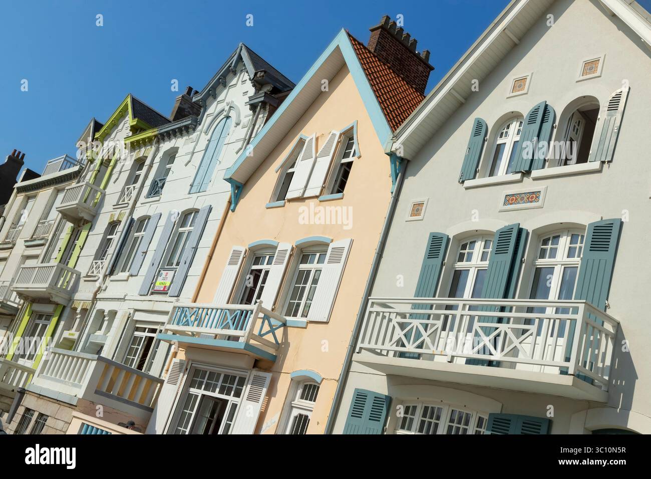 Wimereux (northern France): traditional town houses, typical seaside ...