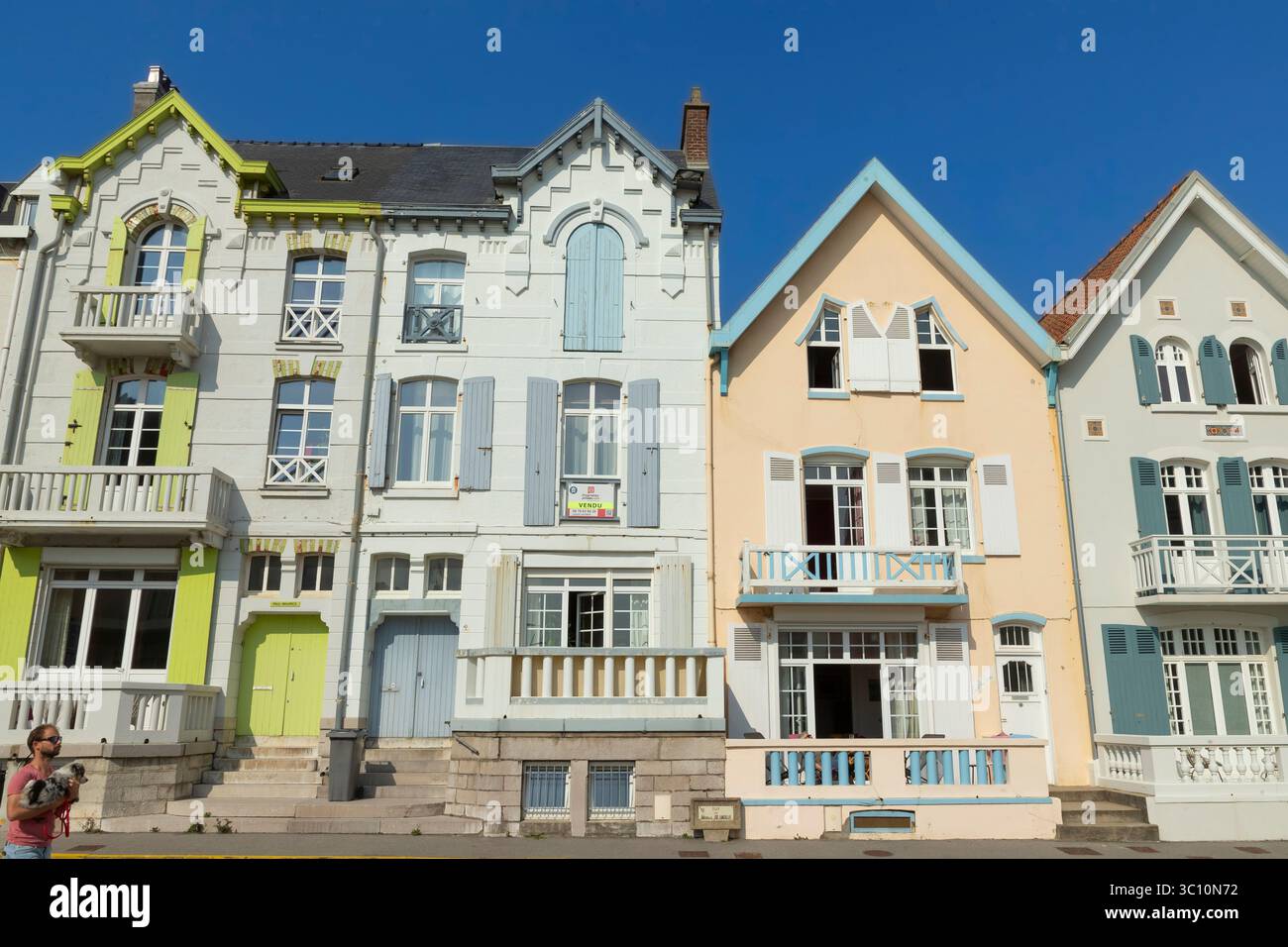 Wimereux (northern France): traditional town houses, typical seaside ...