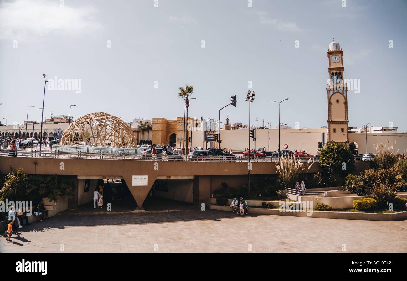 Clock Tower and Urban Landscape in Downtown Casablanca, Morocco 22 July ...