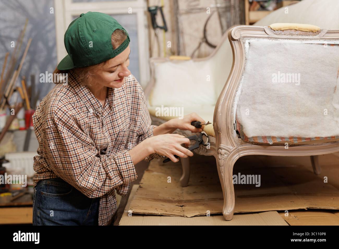 Woman engaged in restoration hi-res stock photography and images - Alamy