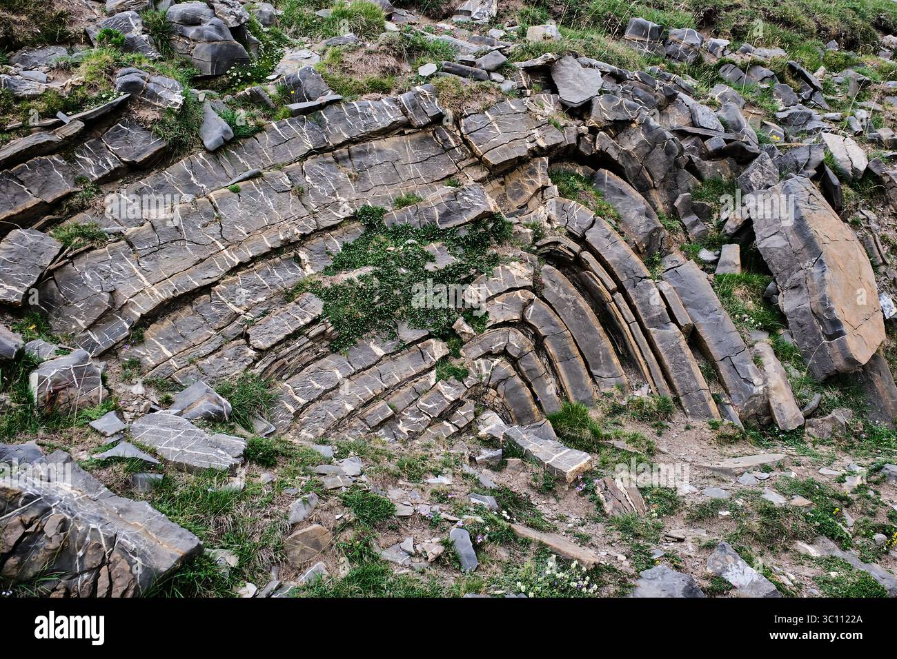 Stratified Rock Layers Showing Earth's Geological History Stock Photo ...
