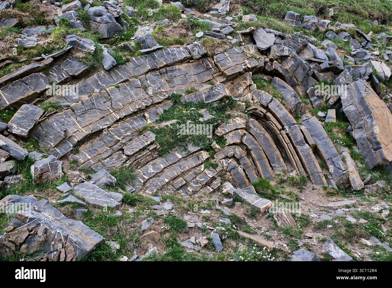 Stratified Rock Layers Showing Earth's Geological History Stock Photo ...