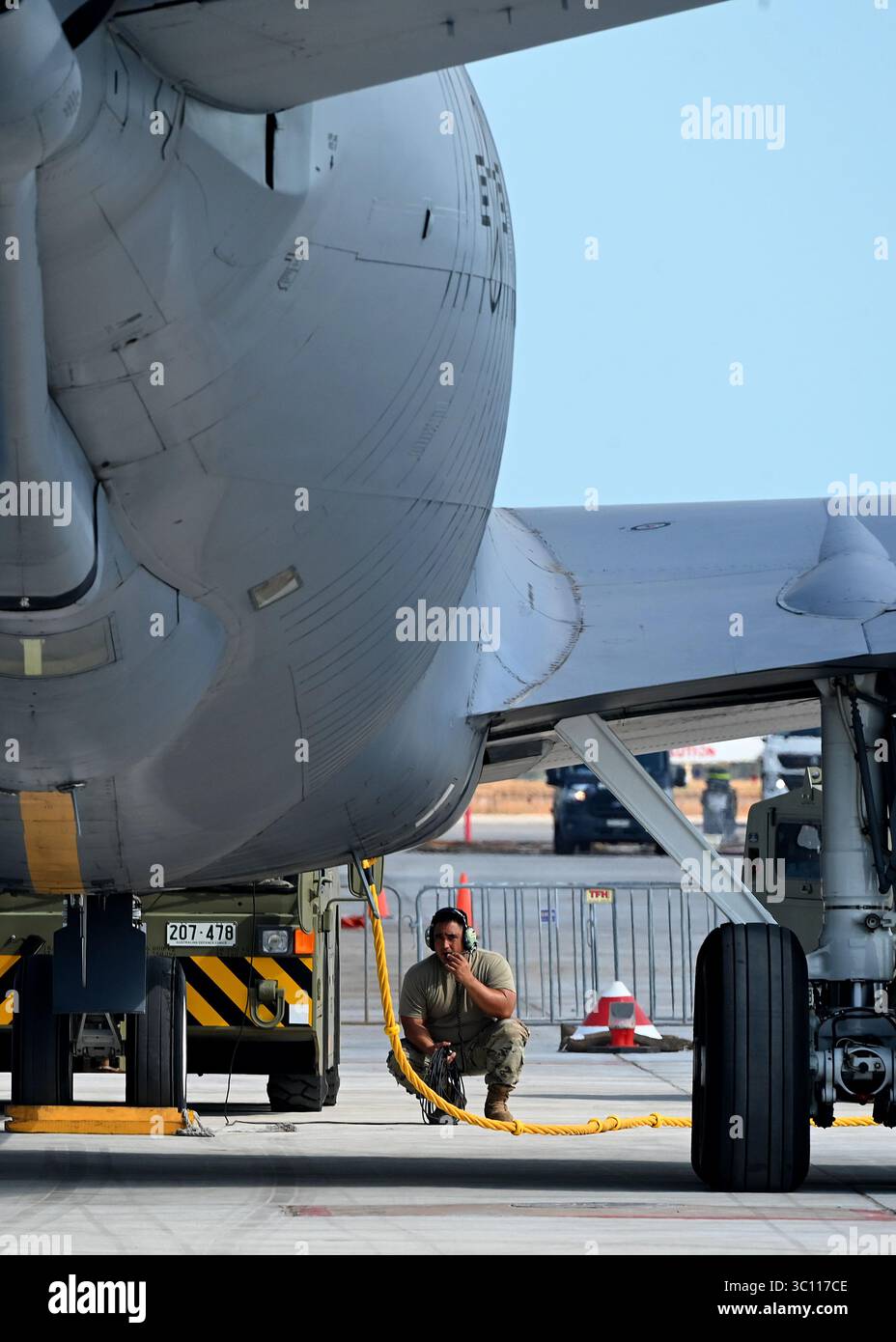 U.S. Air Force Tech. Sgt. Brandon Solidum, a KC-135 Stratotanker crew ...