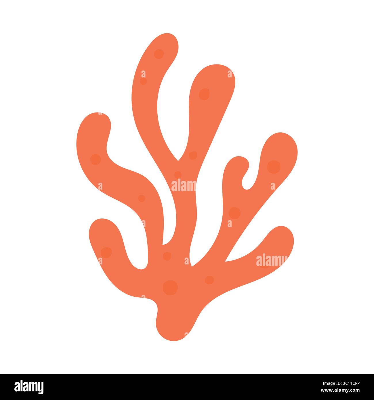 Bright coral branch with organic curves and bold red tones, perfect for ...