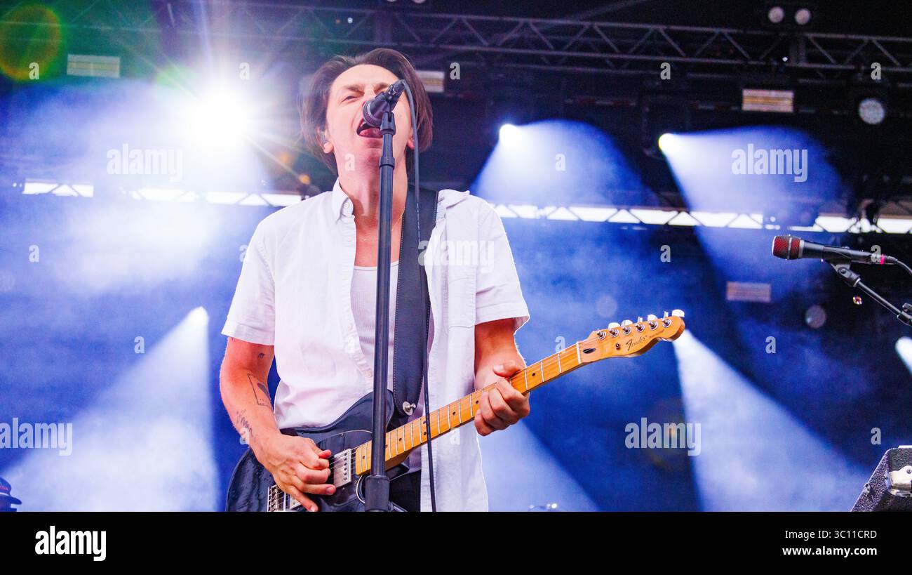 July Talk's Peter Dreimanis performs during the K-Days Music Fest at ...