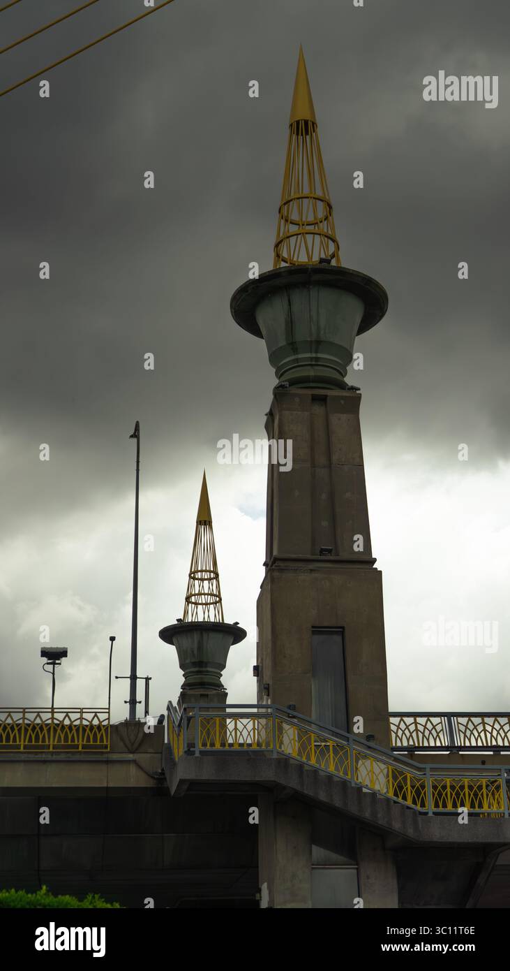 Modern cable bridge pylon hi-res stock photography and images - Alamy