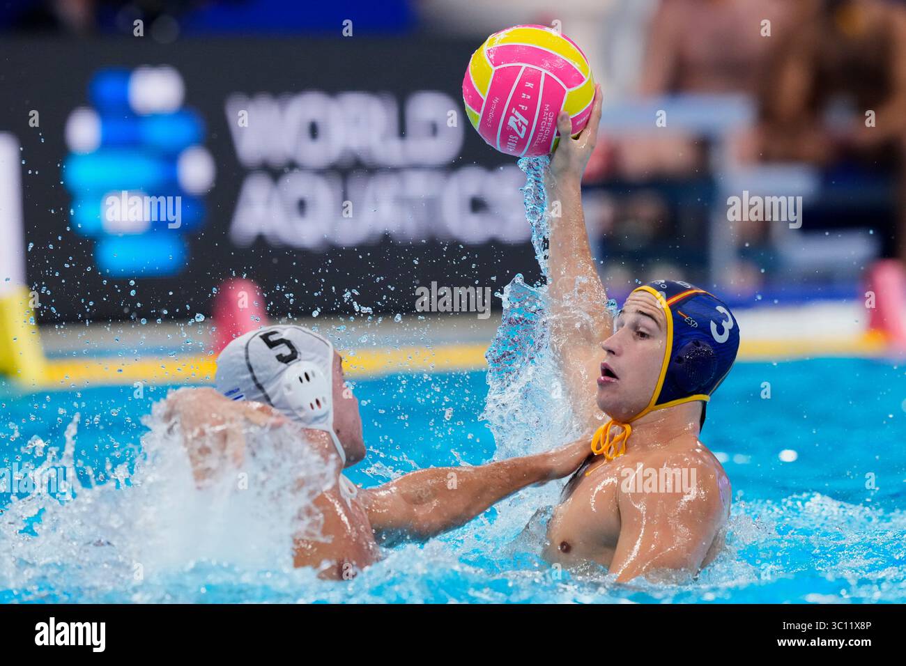 Greece's Stylianos Argyropoulos Kanakakis attempts to challenge Spain's ...