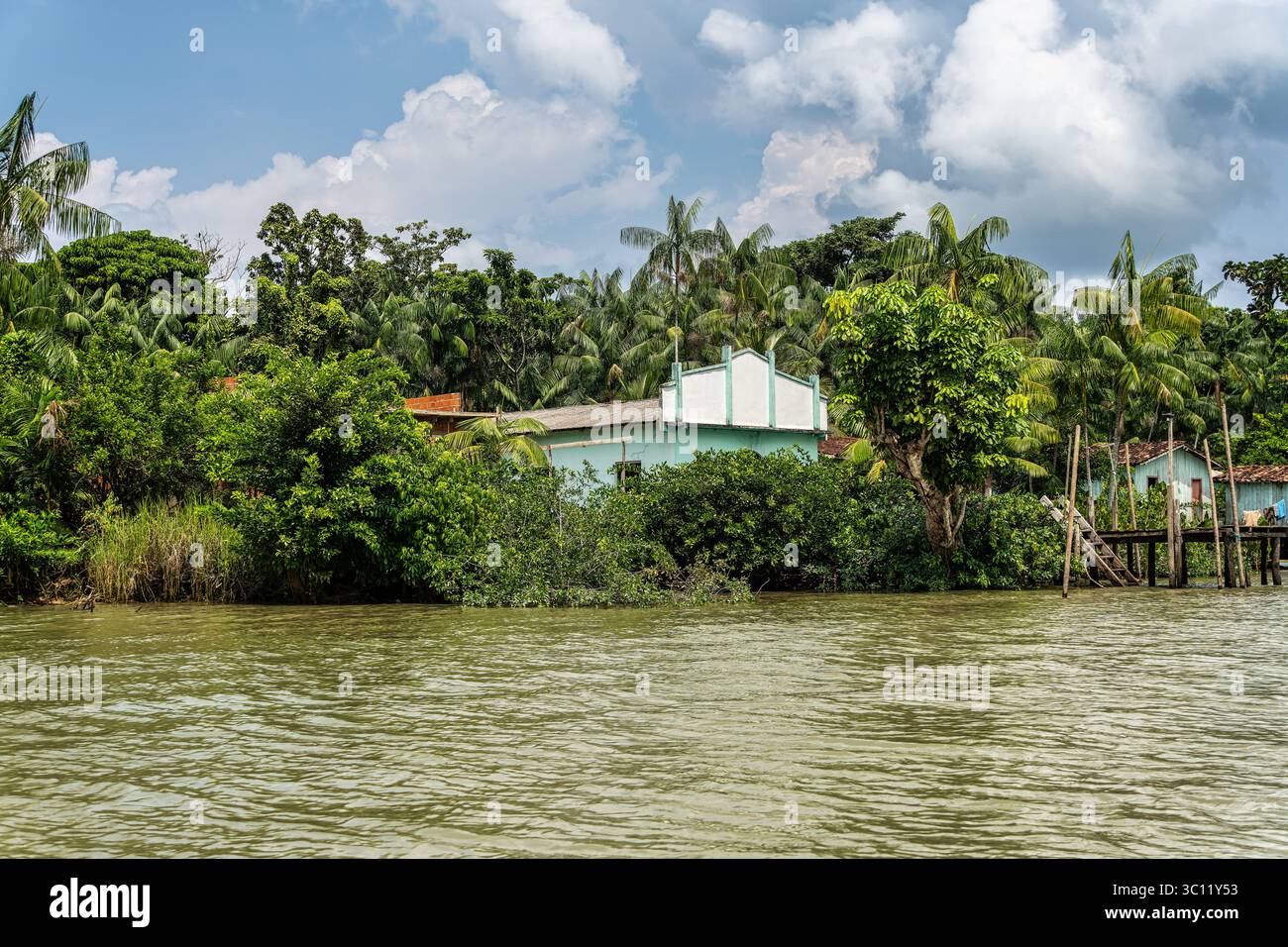 River boat tour on the Guama River at Belem do Para, a city on the ...