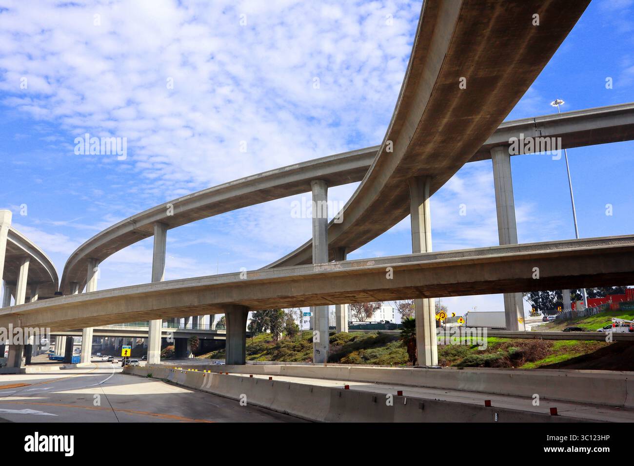 Los Angeles, California: detail view of Harbor Freeway Interstate I-110 ...