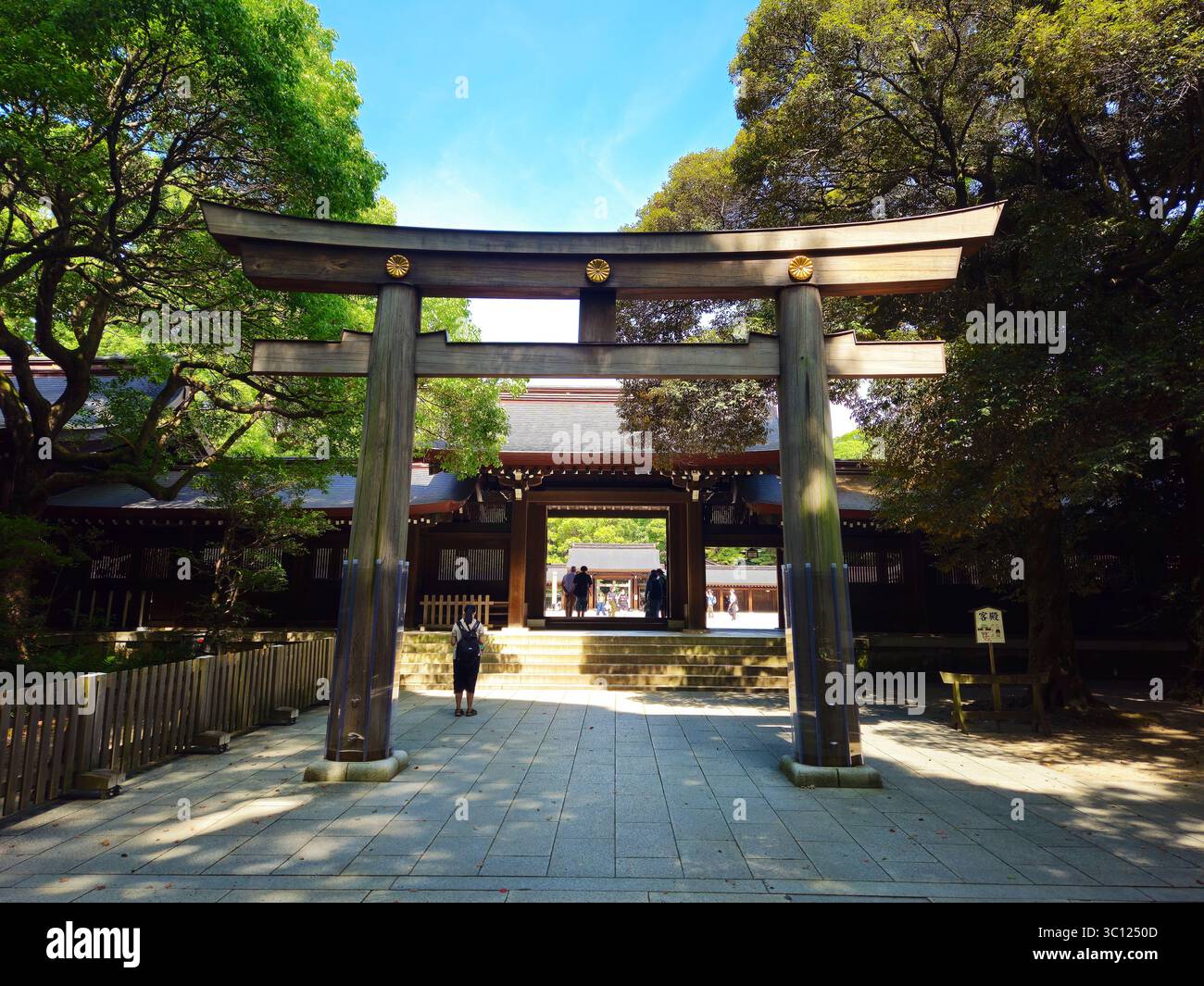 Torii Gate Entrance to Meiji Jingu Shrine in Tokyo Japan Stock Photo ...