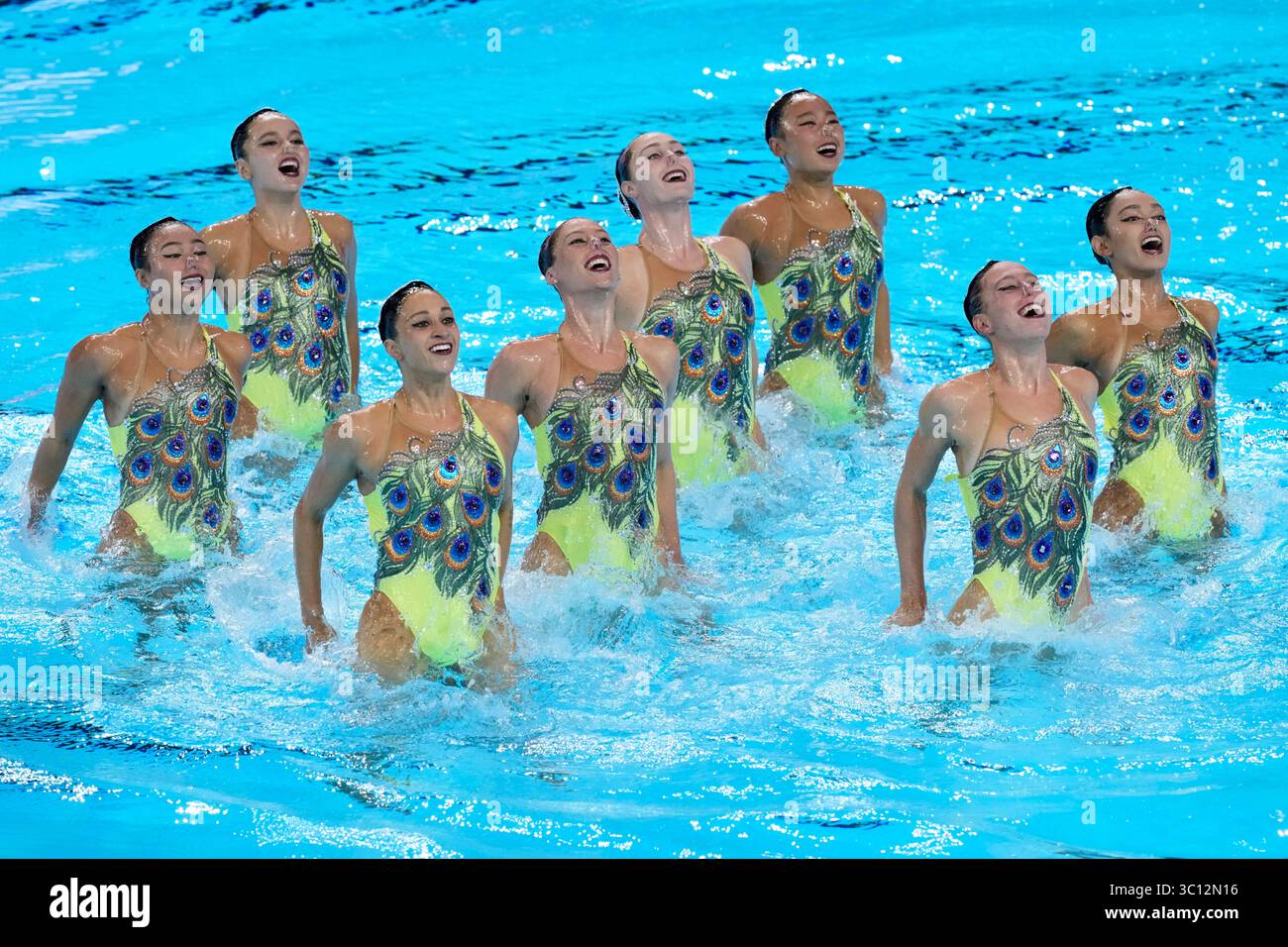 Team United States compete in the team technical final of artistic ...