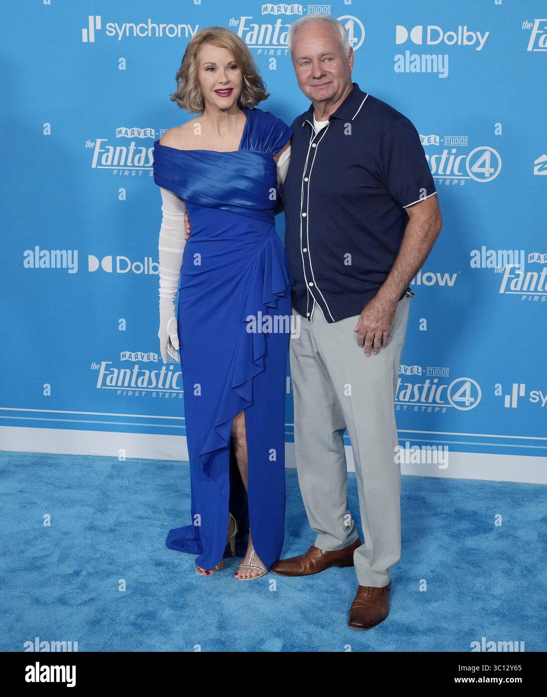 (L-R) Rebecca Staab and Alex Hyde-White at the Marvel Studios' "THE FANTASTIC FOUR: FIRST STEPS ...